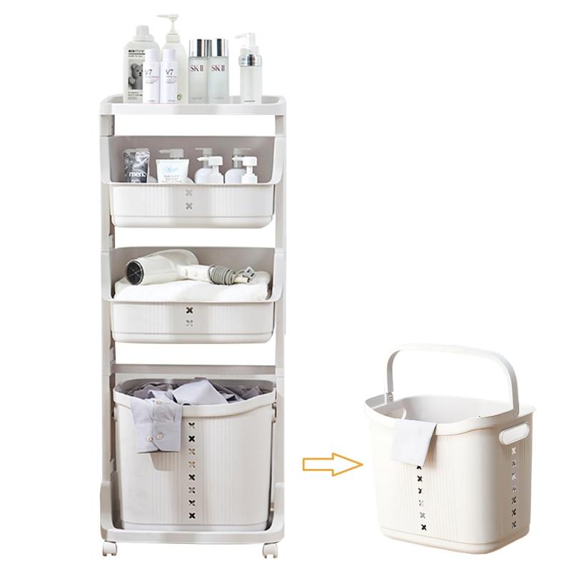 seacall ランドリーバスケット 3段 大容量 ランドリー収納 洗濯かご 脱衣所 収納 キャスター付き取り外し可能なランドリーバスケットランドリールーム・バスルーム・リビングルーム・キッ【移動可能な収納バスケット】滑車の設計により、いつ...