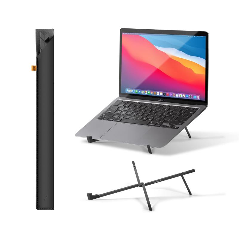 Native Union フォールド ラップトップスタンド – 超スリム折りたたみ式＆ポータブル ノートPCスタンド – 人間工学に基づき最適化された視野角 – 13～16インチMacBookなどノートPC、10～16イン姿勢を改善：人間工...