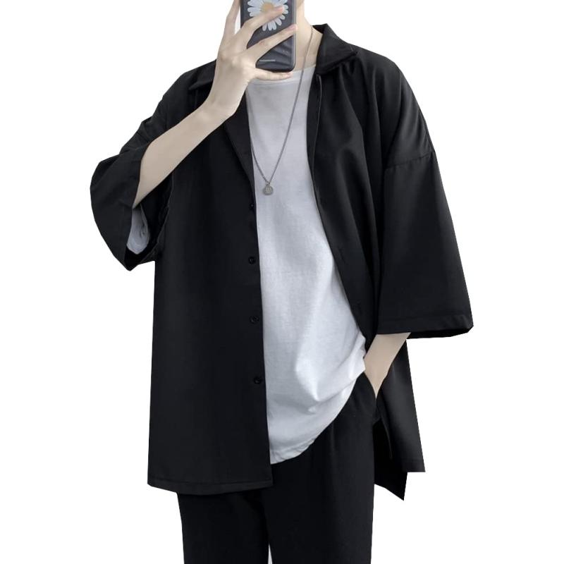 [Anzn] 夏服メンズ シャツ 半袖 ファッション シャツ 大きいサイズ 無地 柔らかい 速乾 通気性 快適な 軽い かっこいい ワイシャツ カジュアル シンプル オシャレ 人気滑らかな肌触り、通気性、シワになりにくい快適な素材を選び、肌...