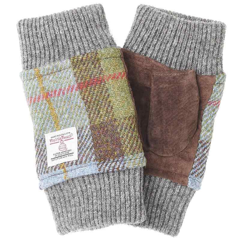 [7th Heaven] 【ハリスツイード】HARRIS TWEED レディース アームウォーマー ミテーヌ 半指 指なし 裏起毛 手袋 AY-16AA0017甲生地：ウール100％（ハリスツイード生地 ）手の平側：ピッグスエード　裏地：ポ...