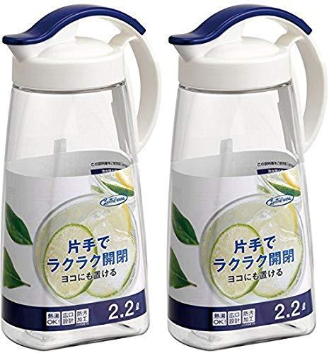 岩崎工業 日本製 横置き 冷水筒 タテヨコ スライド ピッチャー ネイビー 2.2L 2個セット LSX288本体サイズ:約15.6×10.2×29.3cm材質:フタ/ポリプロピレン、スライドキャップ/ABS樹脂、本体/AS樹脂、バネ/ステ...