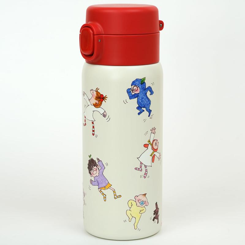 ココちゃん グリーティングライフ ステンレスボトル スリム ワンプッシュ 350ml RYL-1046 ホワイト ココフレンズ容量　350ml電子レンジ不可食洗機不可本体・口金：ステンレス鋼／フタ：ポルプリピレン／パッキン：シリコーンゴムボ...