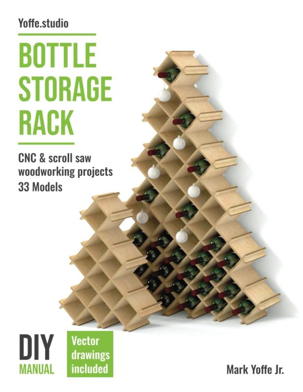 Bottle storage rack. DIY manual. CNC &amp; scroll saw woodworking projects. 33 Models.: Christmass bottle tree. Standing...