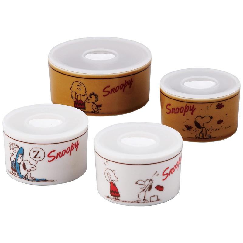 山加商店(yamakasyoten)peanuts ( ピーナッツ ) 保存容器 キャニスター レンジパック 蓋付き s mサイズ 4点セット 電子レンジ 食洗機対応 レトロ 日本製 sn920-82-4【パッケージサイズ】約H6.5×W2...