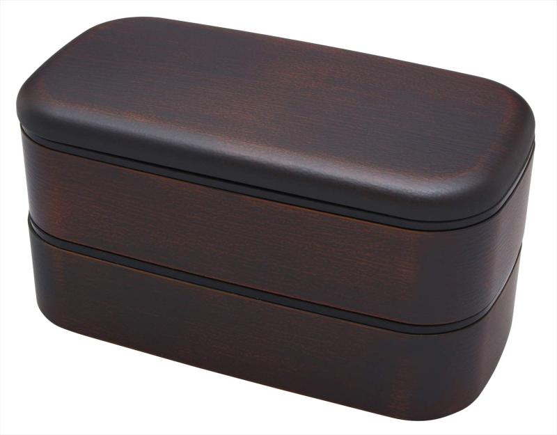 山中塗 木目メンズ スクエア弁当 栃木目 M16564-7サイズ:約幅18.5×奥行き9.5×高さ10cm素材:PET/ABS樹脂生産国:日本