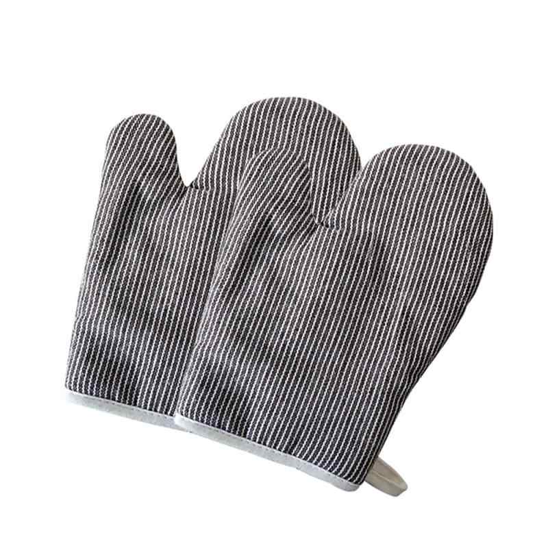 耐熱鍋つかみ 北欧デザイン オーブンミトン ストライプ キッチンミトン 2枚セット