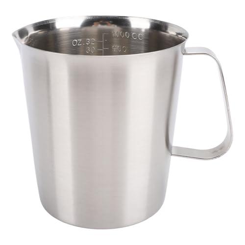 計量カップ ステンレス計量カップ 1000ml/1500ml 目盛り付き 注ぎ口付き 使いやすい お手入れ簡単 ミルク、コーヒー作りに最適 キッチン用 ミルク泡立てピッチャー【お手入れ簡単】304 ステンレススチールの滑らかな表面により、お...