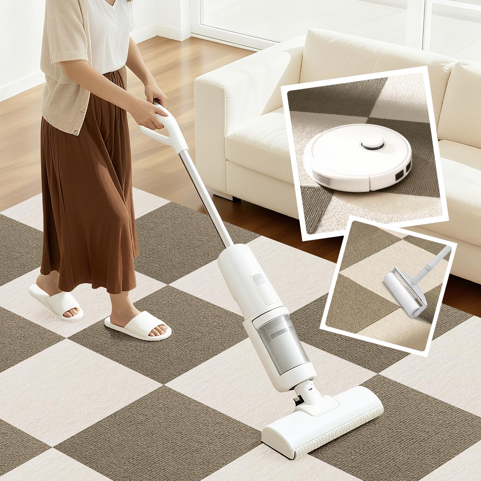 ・【取り付け簡単&自由カスタマイズ】部屋のスペースに合わせて必要な枚数を組み合わせるだけで設置完了、接着剤などは一切いりません。さらにはさみを使って簡単にカスタマイズができ、部屋の隅や壁際などの場所でもぴったり敷き詰めることができます。様々...