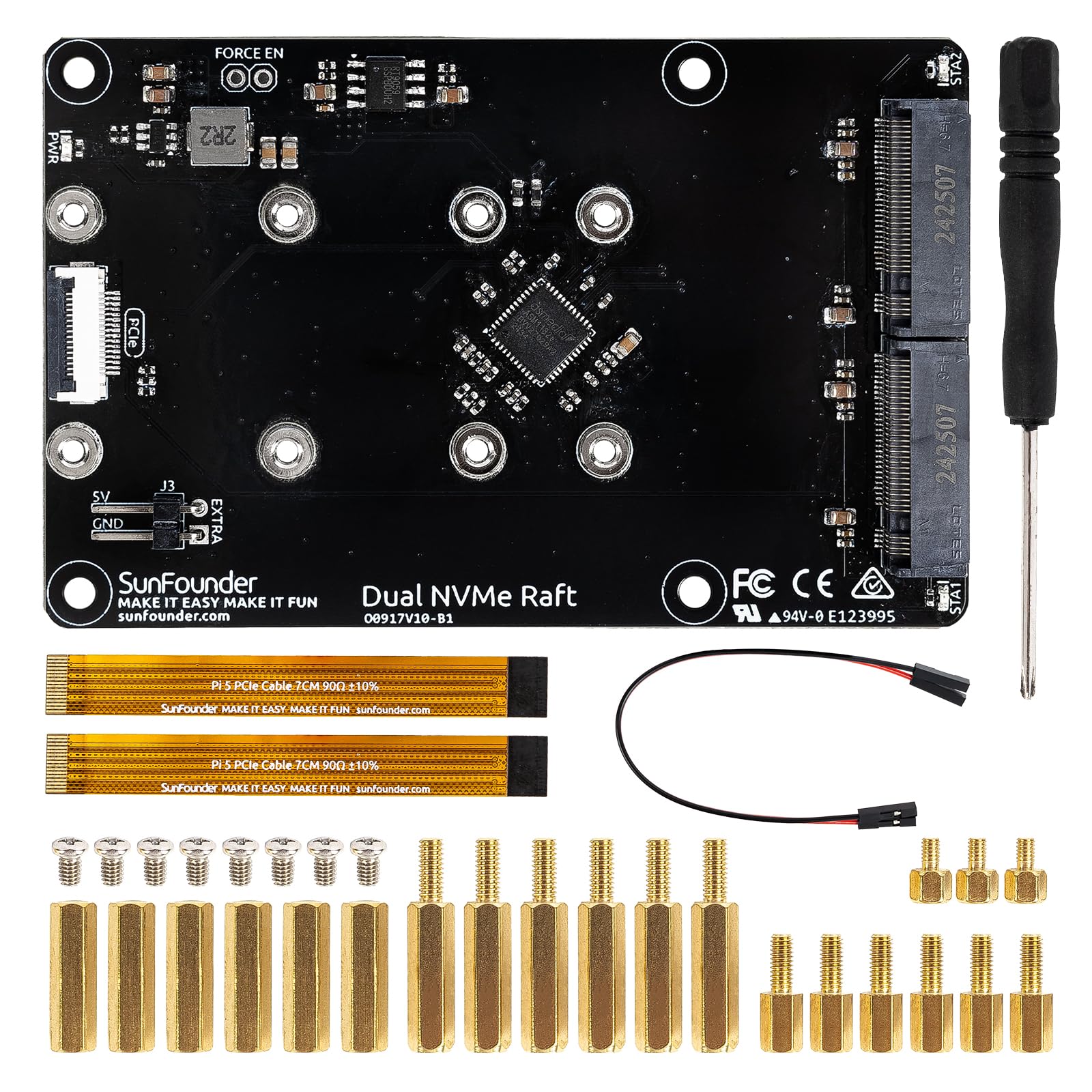 ・Raspberry Pi 5（2GB/4GB/8GB/16GB）専用の拡張ボード：Dual NVMe Raft は、最大2基の M.2 M-Key スロット（2230〜2280サイズ）を追加し、PCIe Gen 2.0（最大500MB/s...