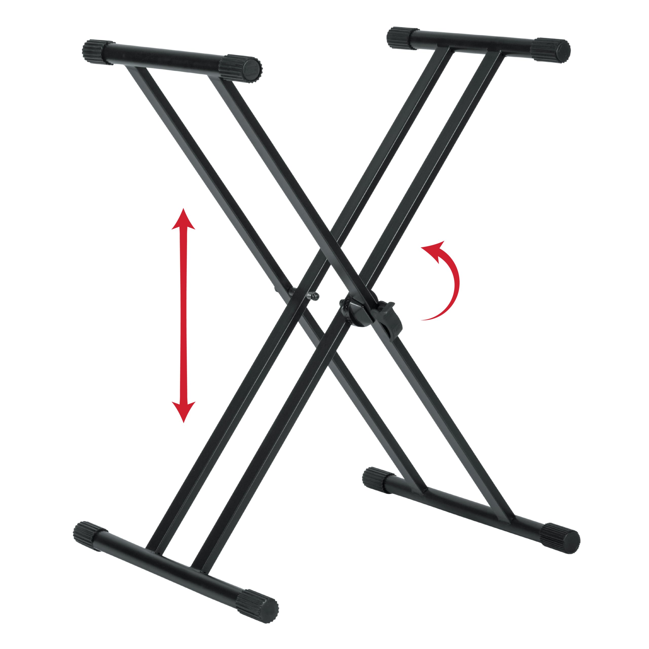 ・畳んで収納しやすいX型 / 細かい高さ調節が可能・立っても座っても使えるスタンド・高さ（横幅）：76?1,016mm / 最大荷重：90kg / 重量：約6.35kg・メーカー側の意匠変更により、予告なく外観上のデザイン・カラー・仕様等が...
