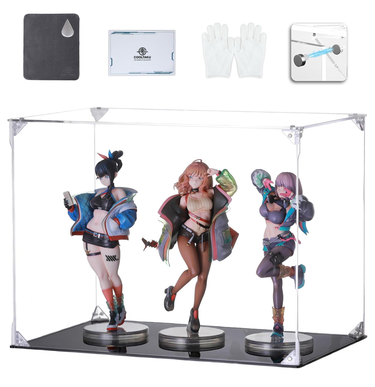 ・【UVから守る】フィギュアの日焼けによる劣化を防ぐUVカット加工を施している。UVカット率99.3%以上（※ISO9050準拠）、紫外線からのダメージをしっかりガードできる！● 壊れにくい、厳選した厚さ2.8mmの高透明アクリル素材を使用...