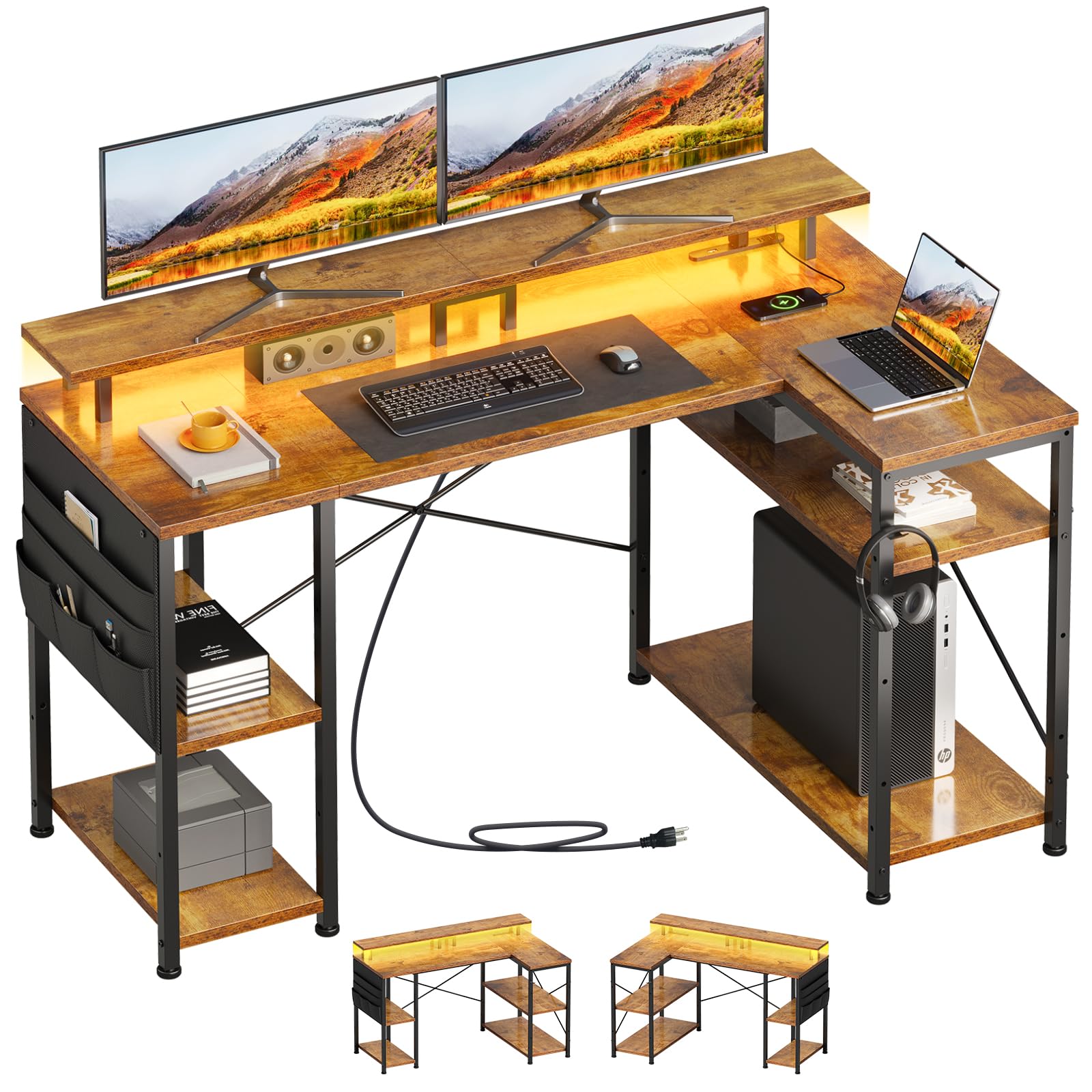 ・【様々なシーンで大活躍】L字ゲーミングデスクは部屋の隅を最大限に活用でき、家庭でもオフィスでも日常作業に十分なスペースを確保できます。こちらのコーナーデスクは実用性が高くて色々なシーンに合わせて使えます。ゲームプレイ、パソコン作業用、テレ...