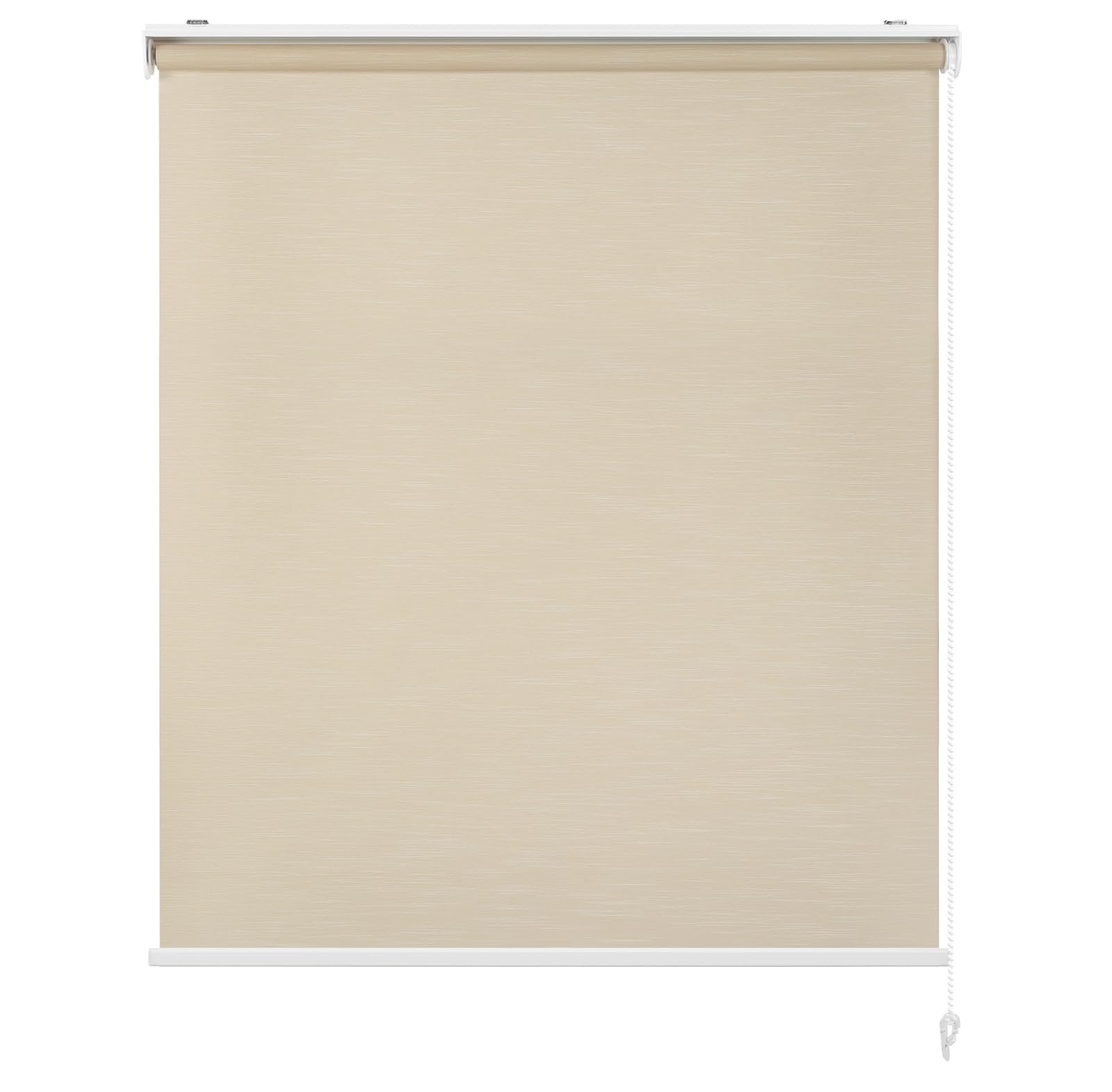 ・[ブラインドの生地]表面素材：スクリーン：ポリエステル100%　ヘッドレール素材：アルミニウム　チェーン素材：POM　ボトムバー：メタル　カラー：ベージュ キッチン、バスルーム、リビング、オフィス、寝室、ガレージ、書斎、託児所、ホテルなど...