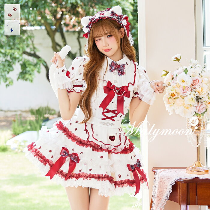 Malymoon Original Costumes Collection!! リップモチーフとリボンをたっぷりあしらった、とびきりスイートなキャットメイド。甘いときめきを詰め込んだコスチューム11点セット♪ Malymoonのコスチューム...