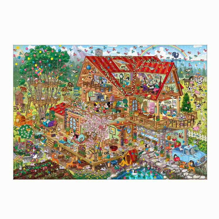 ディズニージグソーパズル！組んで、さがして遊べる、その名も『どこだ？』シリーズが新登場！ミッキーマウスとなかまたちのお気に入りの場所、とっても楽しいログハウス！だけど色々なものをさがすのは、いつもひと苦労なんだ。今日もみんなが何かをさがして...