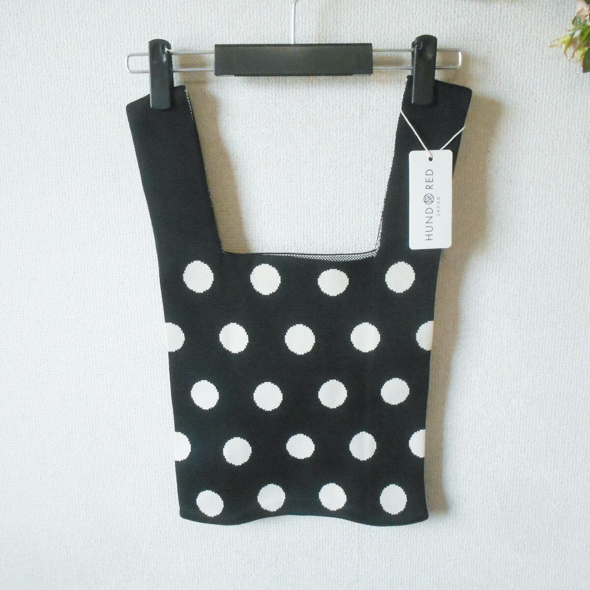 商品情報商品説明ハンドレッドのバッグになります。お色は黒色ベースでオフホワイト系の水玉柄が入っています。ご不明な点はご遠慮なくお問い合わせください。コンディション【状態】新品タグ付き　税込定価3520円のお品です。素材【素材】不明（表記がな...