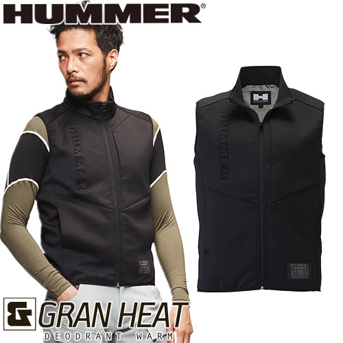 ｜商品名｜グランヒートベスト【バッテリー別売】｜メーカー｜HUMMER｜品番｜90730｜カラー｜11/ブラック｜サイズ｜S、M、L、LL、3L、5L｜素材｜前：ポリエステル95％・ポリウレタン5％、後：ポリエスル100％｜機能｜背面発熱面...