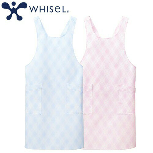 同一シリーズWH90014 whisel エプロン（ストライプ）｜商品名｜whisel エプロン（アーガイルチェック）｜メーカー｜自重堂｜品番｜WH90024｜カラー｜ブルー(027)、ピンク(061)｜サイズ｜F｜素材｜交織アーガイルチェ...
