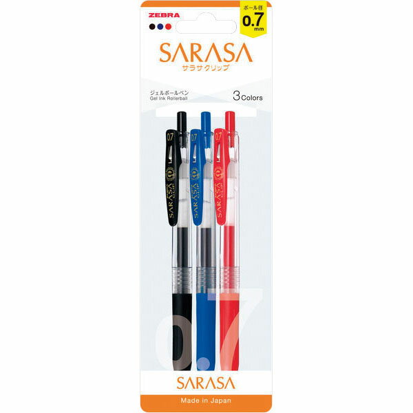 【商品概要】●1セット（3本入）【サイズ・重量表記】●ボール径／0.7mm　●替芯／RJF7●水性顔料●ノック式●色／黒、赤、青●包装数：1／10※ご利用の環境により、実物の色と異なる場合がございます。※メーカー事由により、パッケージ等変更...