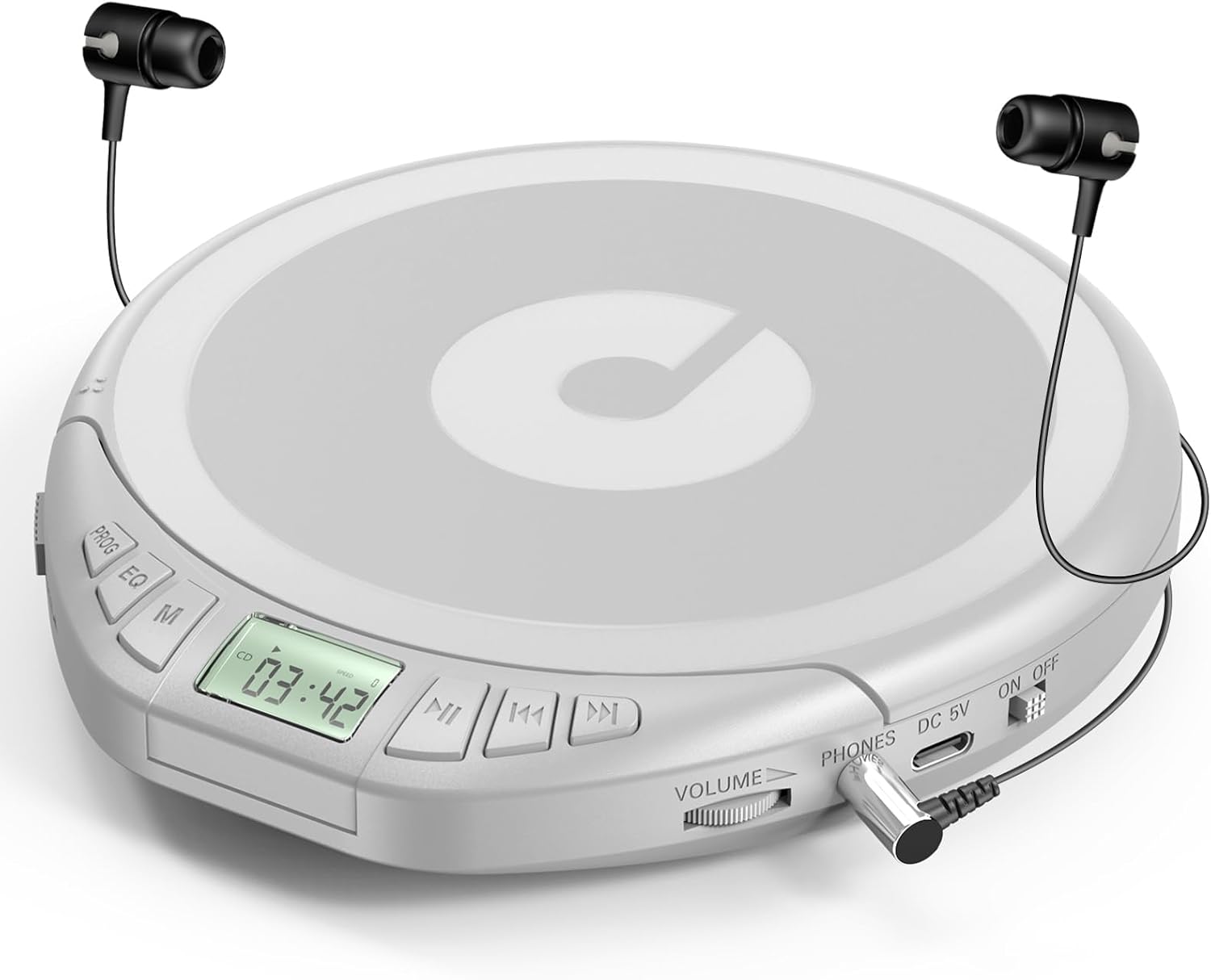 Gueray cdプレーヤー ポータブル 小型 語学学習用 持ち運び便利 ESP音飛び防止rt812 A-Bリピート/リピート機能付き PROG再生 操作簡単 高齢者向け AUX機能対応 車用cdプレイヤー mp3対応 ご購入前のご注意：】...