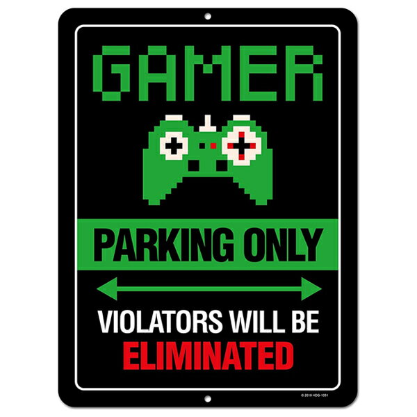 【商品詳細】 "GAMER PARKING ONLY" ゲーマー専用駐車場！サインプレート "VIOLATORS WILL BE ELIMINATED" 違反者は排除されます 個人用にガレージやインテリアショップ用にオススメです！ 【商品詳...