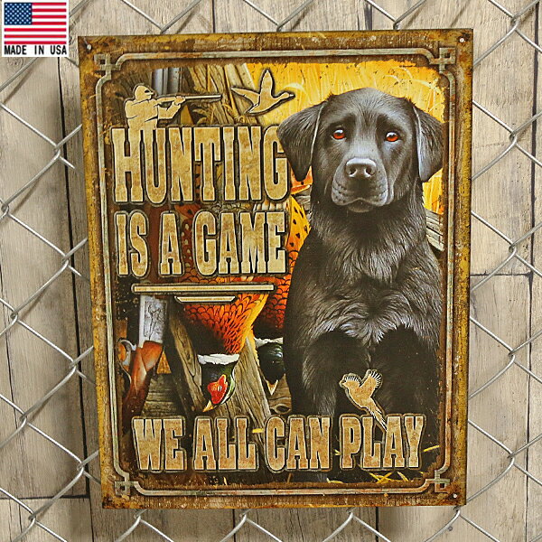 【商品詳細】 Made in USA！HUNTING IS A GAME WE ALL CAN PLAY レトリバー サイン！ 猟犬とカモを獲ったイラストが描かれていて、「ハンティングはゲーム！誰でも遊べる！」と書かれた、 ハンティングの魅...
