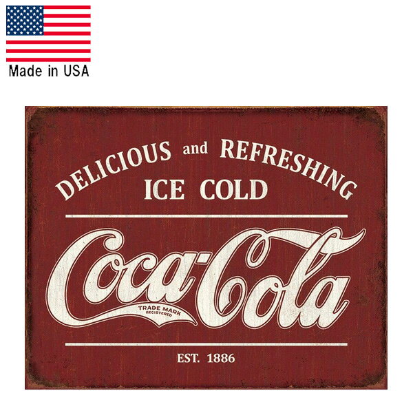 【商品詳細】 メタルサイン "Coca-Cola" コカコーラ 縦32cm×横41cm コカコーラのメタルサインです。 個人用として、ガレージやインテリアで個性的な空間を演出に！もちろんショップ用にも◎なデザインです。 【商品仕様】 ・サイ...