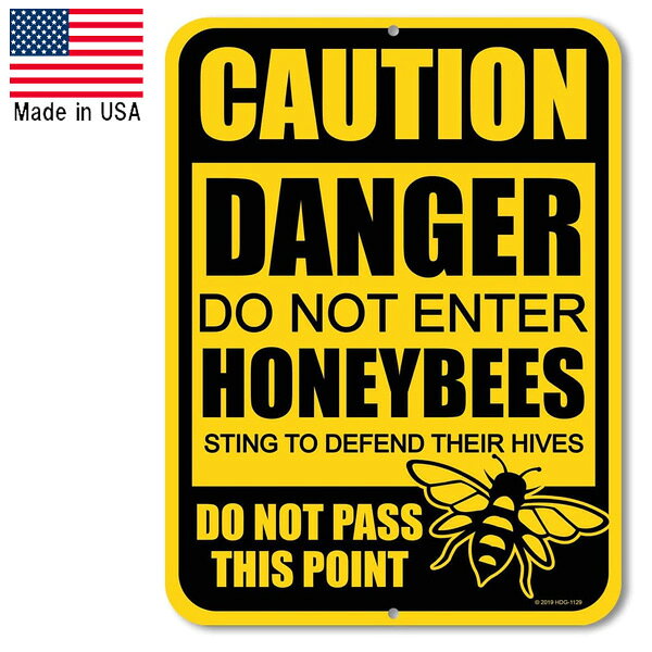 【商品詳細】 メタルサイン "CAUTION DANGER DO NOT ENTER" 縦30.5×横23cm CAUTION(注意) DANGER(危険) DO NOT ENTER(立ち入り禁止) HONEYBEES STING TO D...