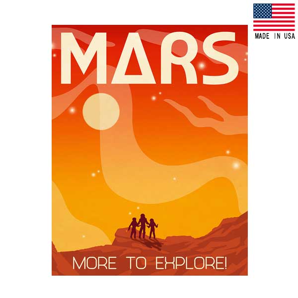 【商品詳細】 メタルサイン "MARS" "MORE TO EXPLORE!" 看板 縦40.5cm×横32cm "MARS" "MORE TO EXPLORE!" 火星の赤土の大地に立つ3人の宇宙飛行士のイラストの看板です。個人用としてガ...