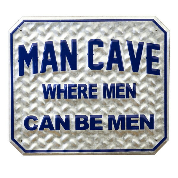 【商品詳細】 エンボス メタルサイン "MAN CAVE WHERE MEN CAN BE MEN" マンケイブ 縦30cm×横35cm "MAN CAVE WHERE MEN CAN BE MEN"と書かれたオシャレなデザインの看板。 看...