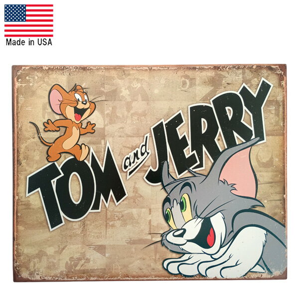 【商品詳細】 メタルサイン "TOM and JERRY" トムとジェリー レトロシーン 看板 縦32cm×横40.5cm 世界中で愛されるドタバタコンビ、トムとジェリーが主役の、賑やかでレトロなブリキ看板です。 看板には、お馴染みのロゴ「...