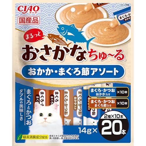 PatternName:おかか・まぐろ節(20本)・お魚の美味しさたっぷりの新しいちゅ~るに20本入りが登場商品紹介 お魚の美味しさたっぷりの新しいちゅ~るに20本入りが登場 原材料・成分 【まぐろ・かつお　おかか入り】魚介類（まぐろ、かつ...