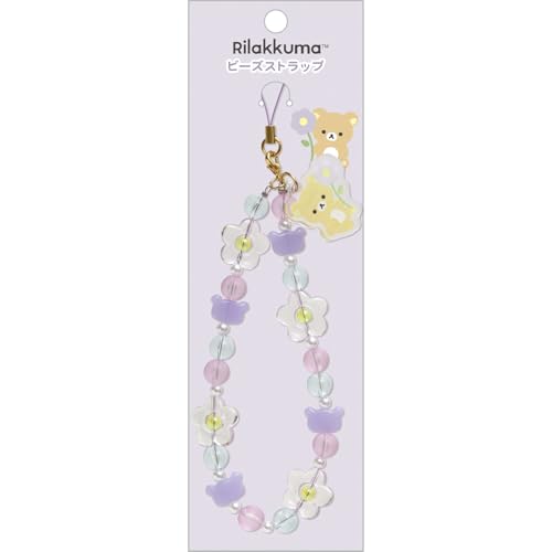 リラックマ/ワンサイズ/AB35801・Color:リラックマ・パッケージ個数:1・サイズ：約H140×W50mm・アクリル製マスコット付き・ビーズ付き・ストラップパーツ付き商品紹介 スマホアクセサリーとして、トレンドのビーズストラップ♪キ...