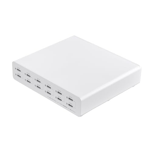 ホワイト/-/ACA-PD112・パッケージ個数:1・最大12台のスマートフォンやタブレットなどをまとめて充電できる、12ポートのUSB Type-C出力を備えたUSB充電器です。・USB Type-C出力は最大20Wまでの出力に対応してい...