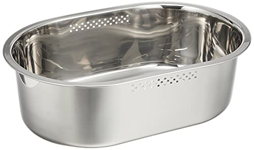 ステンレス/大/SUI-6051・PatternName:ステンレス(小判型 大)・パッケージ個数:1・サイズ:38×25×12.6cm・本体:ステンレス鋼、足部:合成ゴム・生産国:中国水を流しながら洗っても、中の物が出にくい水切り穴付。 ...