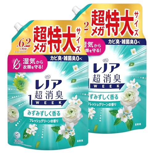 -/詰め替え 1900mL×2袋/4904740678856・PatternName:フレッシュグリーンの香りSize:詰め替え 1900mL×2袋・パッケージ個数:1・新しくなったレノア超消臭1weekは、汗をかいた時のニオイはもちろん、...