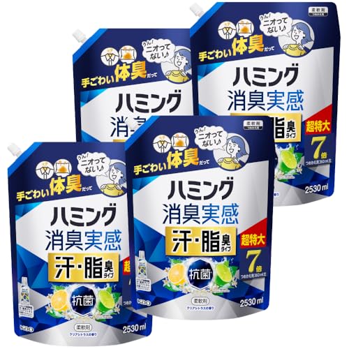 ブルー/大容量2530g×4個/-・Size:大容量2530g×4個・パッケージ個数:1・汗・脂臭の手ごわい体臭だってニオってない！・トリプル消臭成分in！・皮脂臭まで徹底ブロック！・部屋干し臭にも強い・すっきり爽やかな消臭感！クリアシトラ...