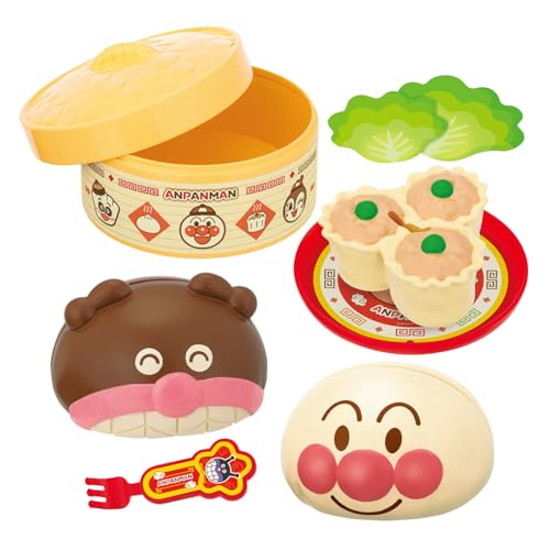 アンパンマンたちのかわいい中華まんをせいろで蒸してめしあがれ!・これ1つで遊べるセット!・電池不要・対象年齢:3歳以上・（C）やなせたかし/フレーベル館・TMS・NTVアンパンマンたちのかわいい中華まんをせいろで蒸してめしあがれ!フォークで...