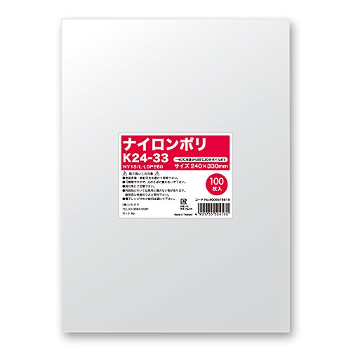 強力透明/240×330mm/006679819・Size:240×330mmStyle:強力・パッケージ個数:1・1枚サイズ:【内寸】22×32cm【外寸】24×33cm・内容量:100枚入・材質:ナイロン15μ/LLDPE60μ・1枚当...