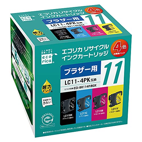 通常パッケージ4色パック/-/ECI-BR114P/BOX・パッケージ個数:1・【種類】リサイクルインク 【対応メーカー】ブラザー 【カラー】4色パック・【適合機種】DCP-165C / DCP-385C / DCP-390CN / DCP...