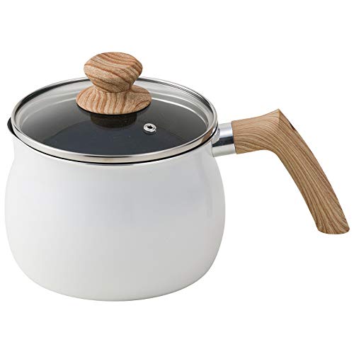 黒取っ手ホワイト/2.5 L/YMP-19WH・パッケージ個数:1・サイズ：口径15×高さ12【】　商品重量：0.8・【素材】本体：アルミニウム合金（アルミニウム合金(内面 ふっ素樹脂塗膜加工、外面 焼付塗装）　　はり底：ステンレス鋼　　取...