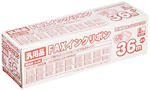 ブラック/-/FXS36SH-2・パッケージ個数:1・シャ-プ純正UX-NR8G、NR-8GW、NR9G、NR-9GW対応・汎用FAXインクリボン・36m 2本入り・型番:FXS36SH-2商品紹介 ミヨシ MCO シャ-プUX-NR8G ...