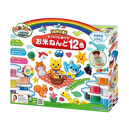 お米のねんDo! 12色セットカラフル/-/4971404321052・パッケージ個数:1・もっちり感触！なめらかでのびがよく、いろいろな形が作りやすいお米のねんどのケース入り12色セットです。・ねんDo！シリーズにお米が仲間入り！米粉と塩...