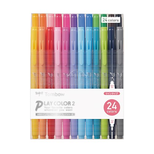 水性24色セット/-/GCB-012・パッケージ個数:1・【色】24色セット・【仕様】ツインタイプ／極細プラ芯（0.4mm）と太書き用繊維芯（1.2mm）・【用途】一般筆記・デザイン・スケッチ用・アンダーライン用・【インク】水性染料インク・...