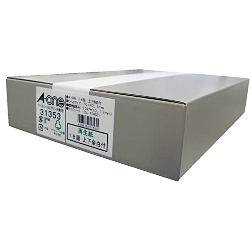 300シート(5400片)-/A4/31353・Style:300シート(5400片)・パッケージ個数:1・再生紙・ホワイト/材質:再生紙/標準総厚み:150g/(0.18mm)/ラベル厚み:0.08mm・A4判 18面 上下余白付/シート...