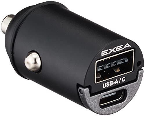 ブラック/-/EM-170・PatternName:EM-170・パッケージ個数:1・純正ソケットに納まる超コンパクトUSB-A & USB-Cチャージャー・充電ケーブルと共に本体が抜けるのを防ぐシリコーンリング付き・USB-Aは自動判別の...