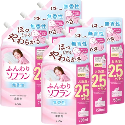 -/詰替750ml×6個/4904740688923・Size:詰替750ml×6個・パッケージ個数:1・植物生まれの柔軟成分がセンイの1本1本に浸透・センイの間に空気を抱きこんで、ふんわり仕上げる・香り:家族みんなで使いやすい無香性・原産...
