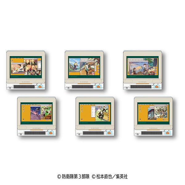 商品サイズ：約53×60×3mm商品紹介 アニメ「怪獣8号」の第1期エンディングに出てくる、小此木このみのパソコンを再現したアクリルジオラマです。 安全警告 なし