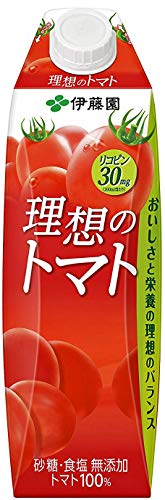 -/1リットル (x 12)/-・パッケージ個数:12・1L紙パック×6本入×2ケース(12本)・厳選された完熟トマトを使用し、理想の「おいしさ」と「栄養」を追求したトマト100%飲料です（砂糖・食塩無添加）。「甘み・酸味・うま味」の好適な...