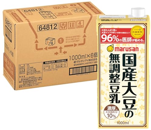 -/1リットル (x 6)/-・パッケージ個数:1・国産大豆100%使用した大豆固形分10%の無調整豆乳です・原材料:大豆(国産)(遺伝子組み換えでない)・商品サイズ(高さx奥行x幅):22.0cm×12.8cm×28.7cm・パッケージ重...